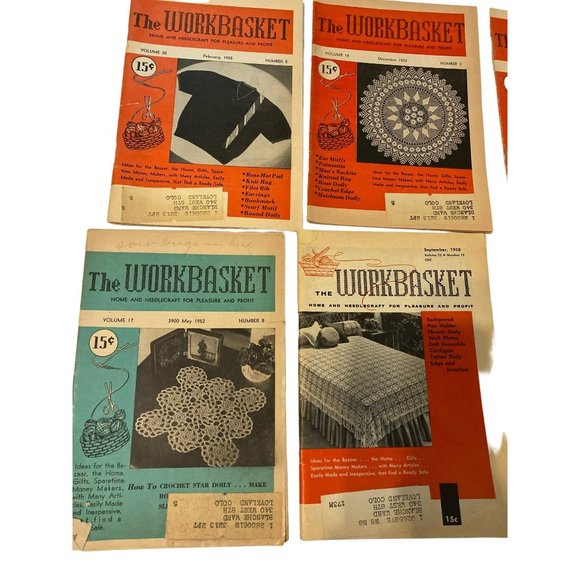 Workbasket | Office | Vintage Lot Of 6 Workbasket Crochet Pattern ...